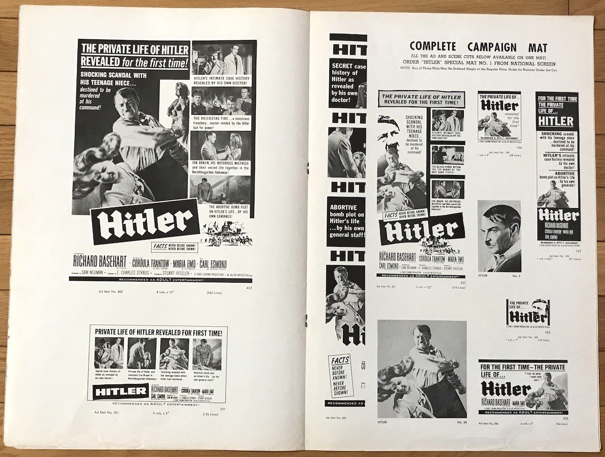 The Private Life of Hitler (1962) Pressbook
